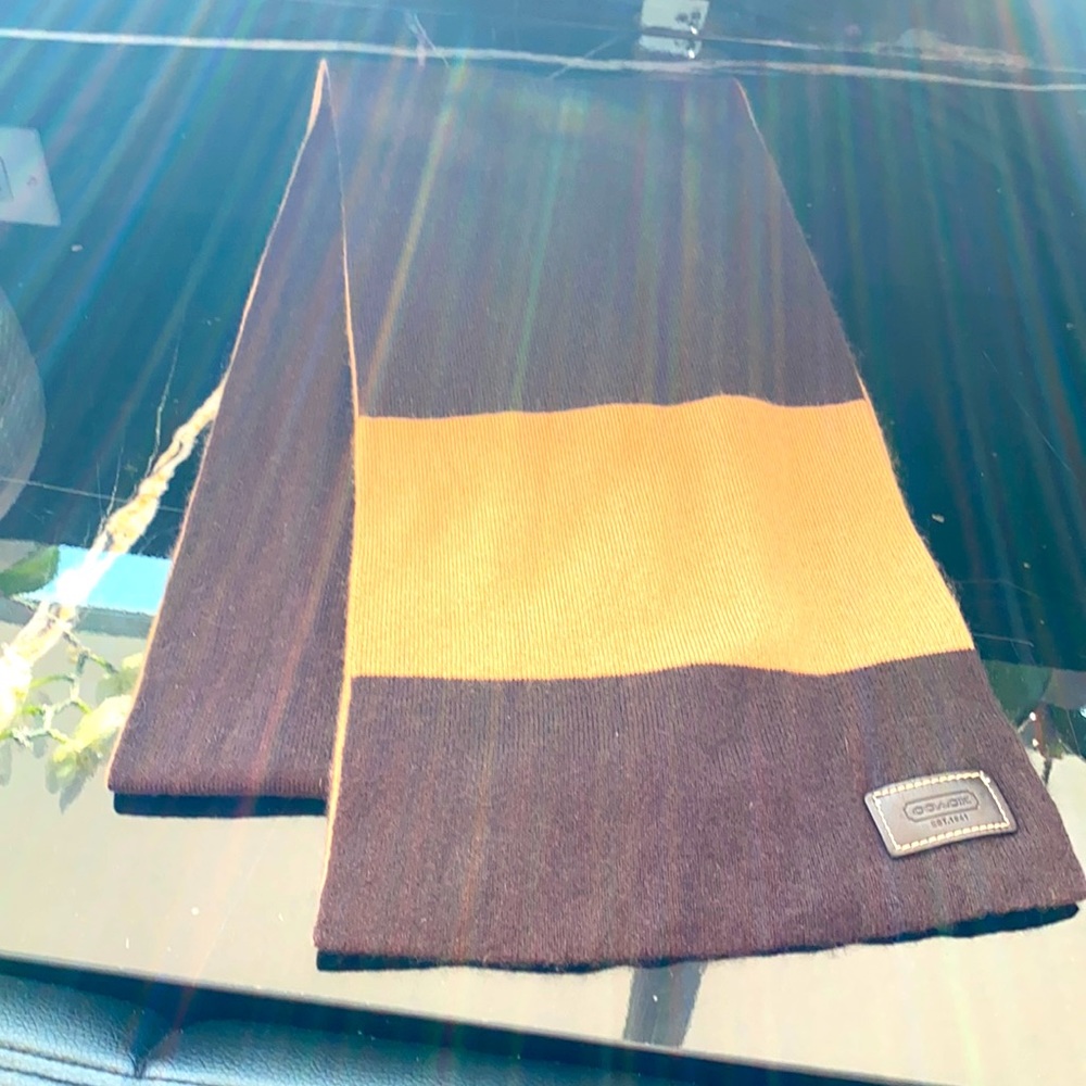 Coach Authentic 100% Cashmere Scarf Brown Men - Gem